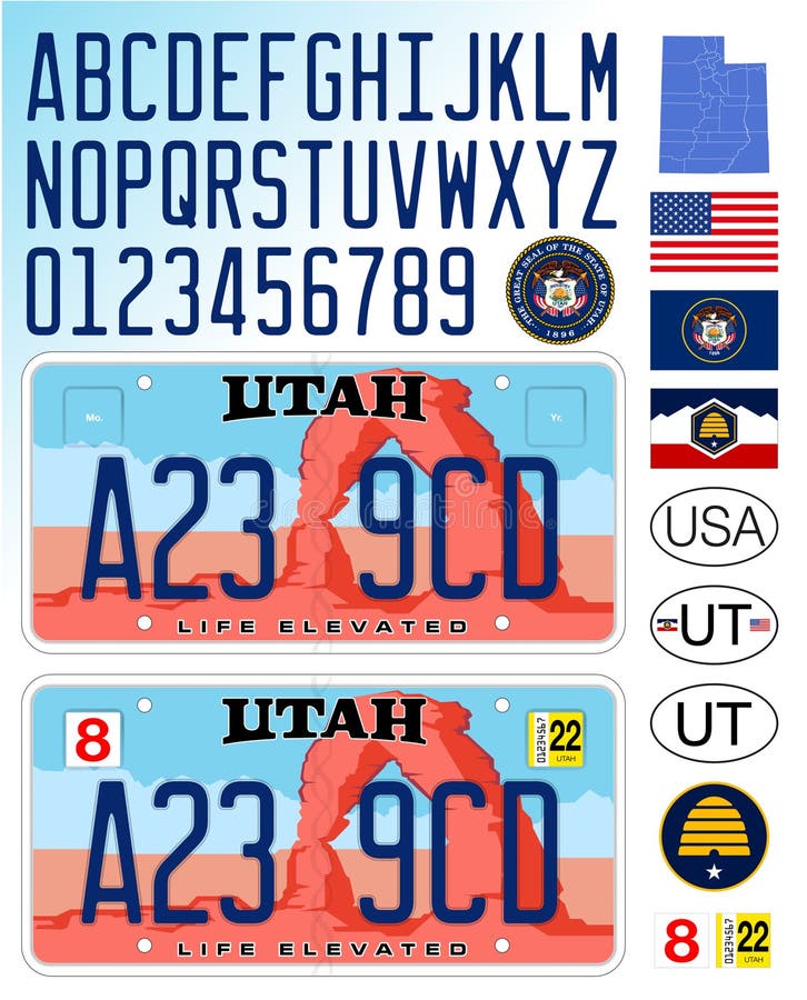 Utah State Car License Plate Pattern, USA, Illustration Stock ... Utah State Car License Plate Pattern, USA, Illustration Stock ...
