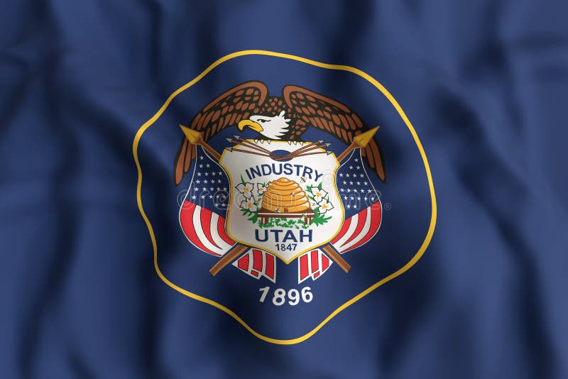 Utah State flag stock illustration. Illustration of symbol - 95567237