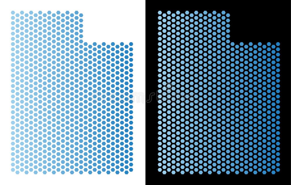 Utah State Map Hexagonal Mosaic Stock Vector - Illustration of gradient ...