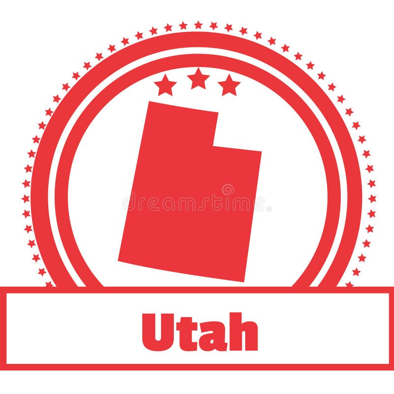 Utah State Map Label. Vector Illustration Decorative Design Stock ...