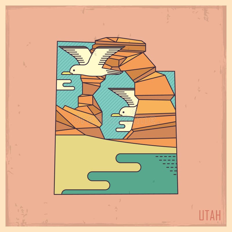 Utah State Map. Vector Illustration Decorative Design Stock Vector ...