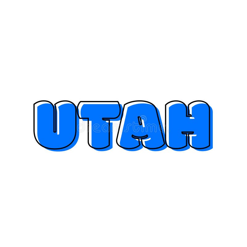 Utah State Name Typography Art Stock Vector - Illustration of concept ...