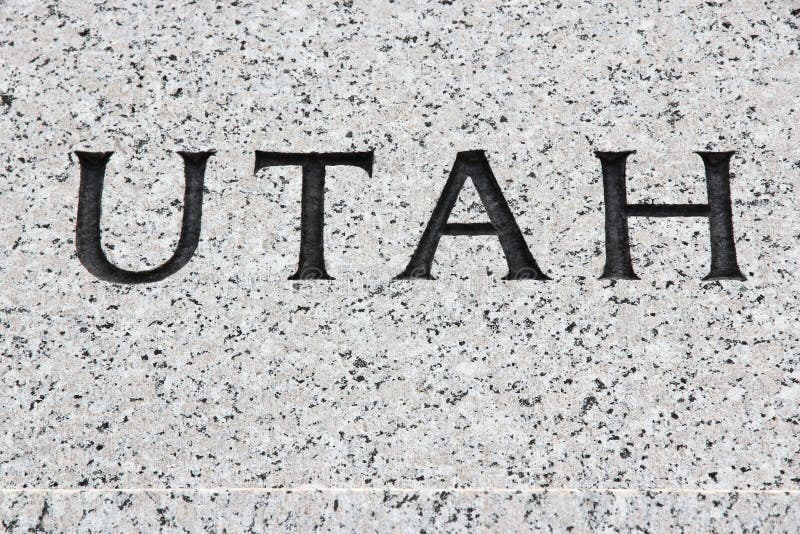 Utah state name stock image. Image of engraving, united - 246677515