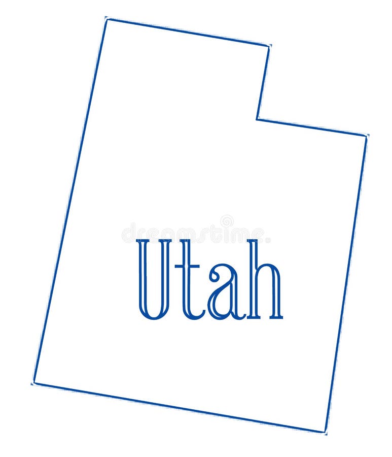 Utah Outline Map State Shape Stock Vector - Illustration of concept ...