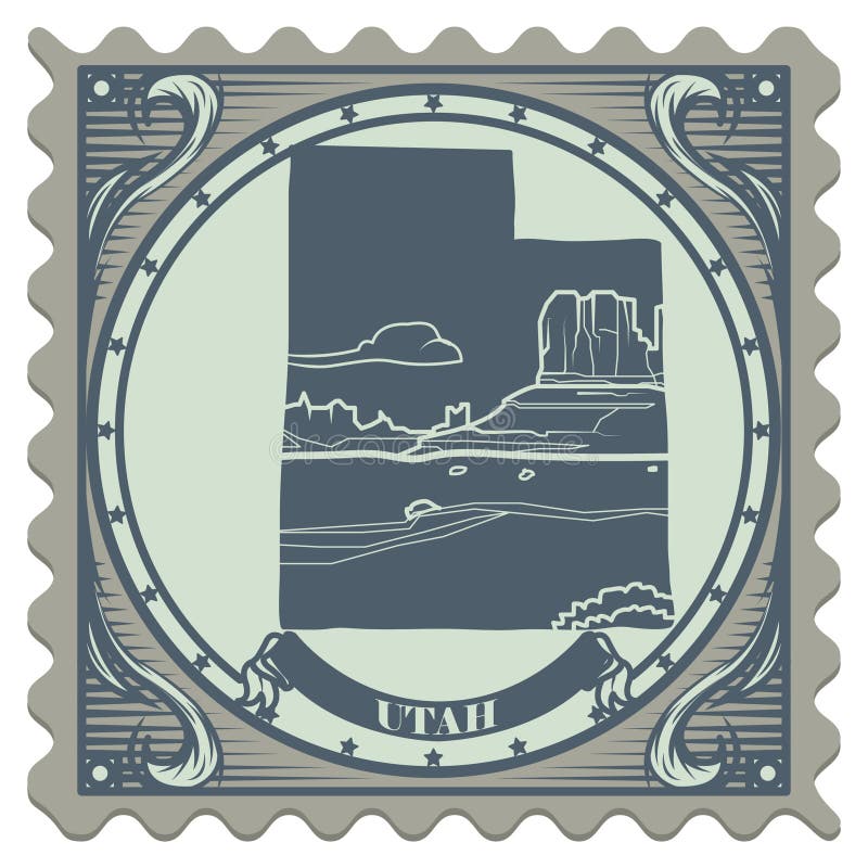 Utah State Postage Stamp. Vector Illustration Decorative Design Stock ...