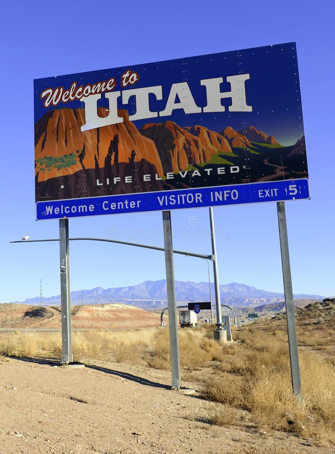 Utah State Road Sign on Interstate Stock Photo - Image of capitol ...