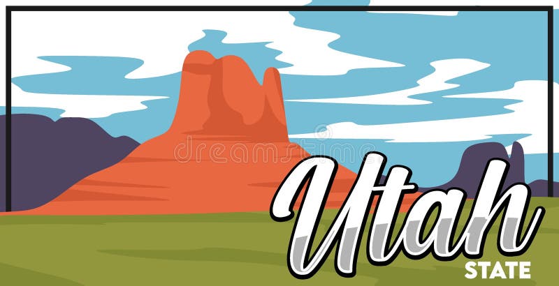 Utah State with Sky Background Stock Vector - Illustration of ...