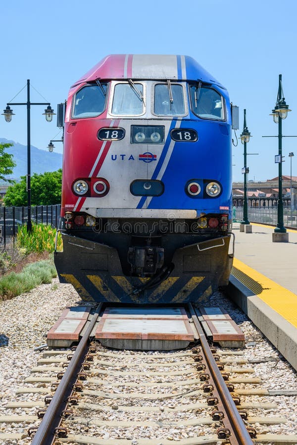 Utah Transit Authority Front Runner Commuter Train Front Track View ...