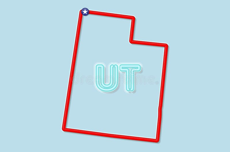 Utah US State Outline Map with the Handwritten HOME Word. Continuous ...
