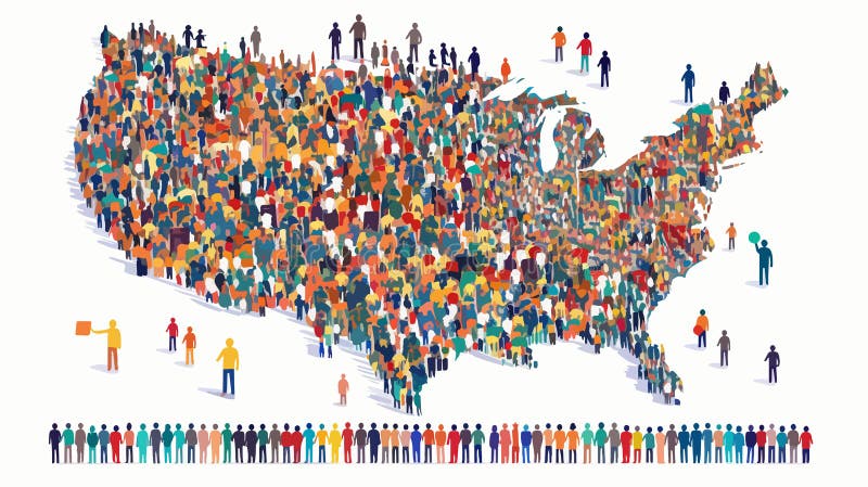 Utah US State Population Map, Highlighting a Large Group of Realistic ...