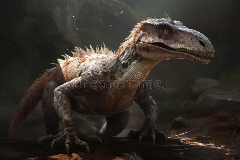 A Utahraptor a Large Raptor with Taloned Claws. Stock Illustration ...