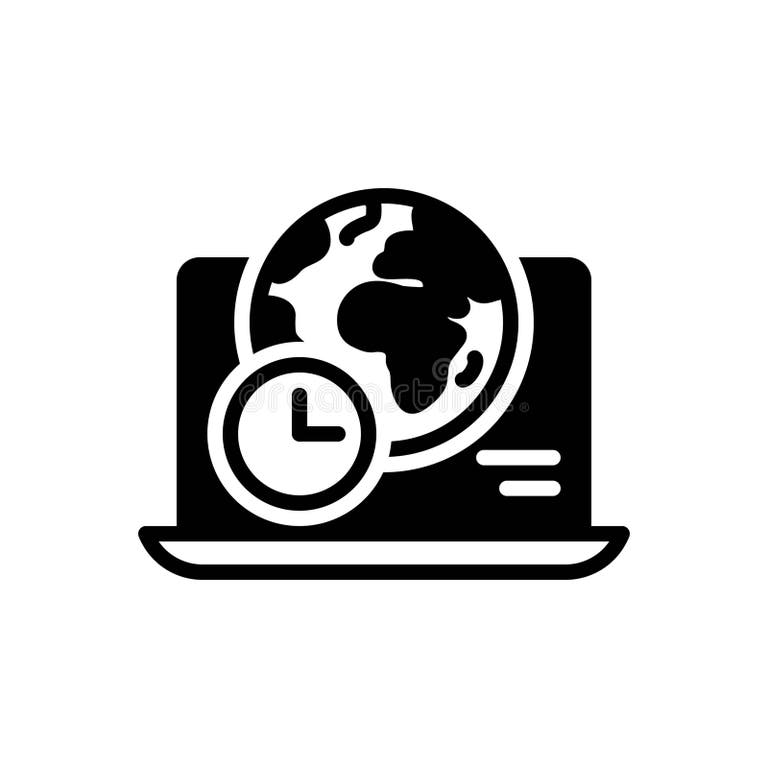 Black Solid Icon for Utc, Global and Universal Stock Vector ...