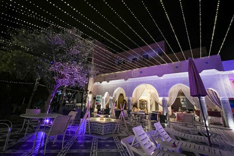 Outdoor Hall of a Hotel in Morocco Stock Photo - Image of city, floor ...