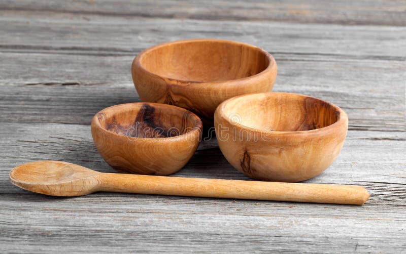 Conjunto De Utensilios De Madera De La Cocina Imagen de archivo ...