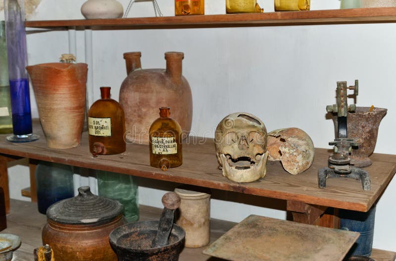 Utensils for alchemy stock image. Image of bone, tool - 98586623