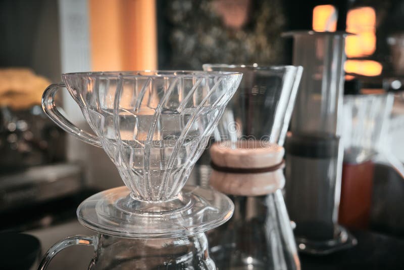 Utensils for Coffee Brewing is on Cafe Bar Counter Stock Image - Image ...