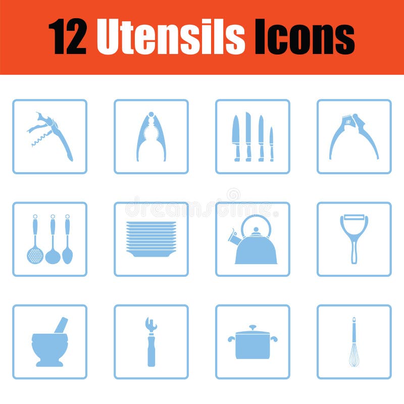 Utensils icon set stock vector. Illustration of icon - 121629035