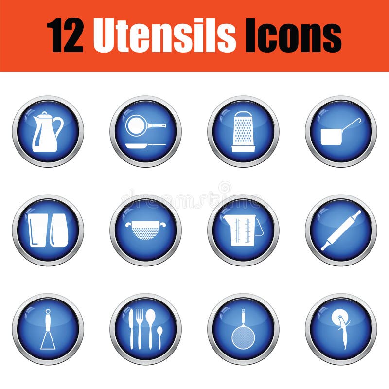Utensils icon set. stock illustration. Illustration of icon - 77160788