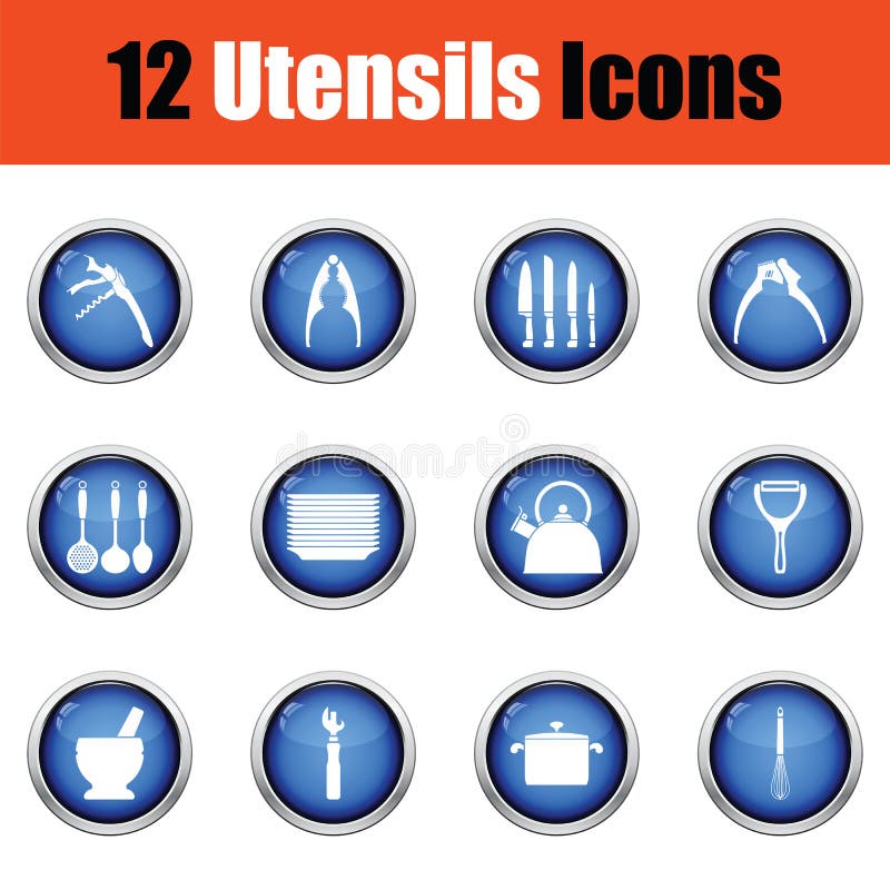 Utensils icon set. stock illustration. Illustration of collection ...