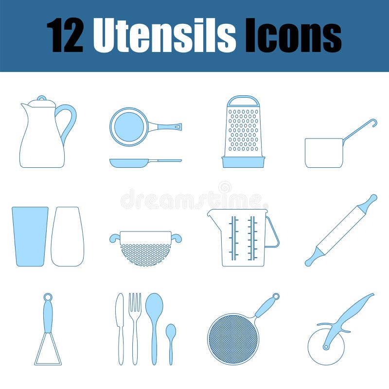 Utensils icon set stock vector. Illustration of food - 76458120