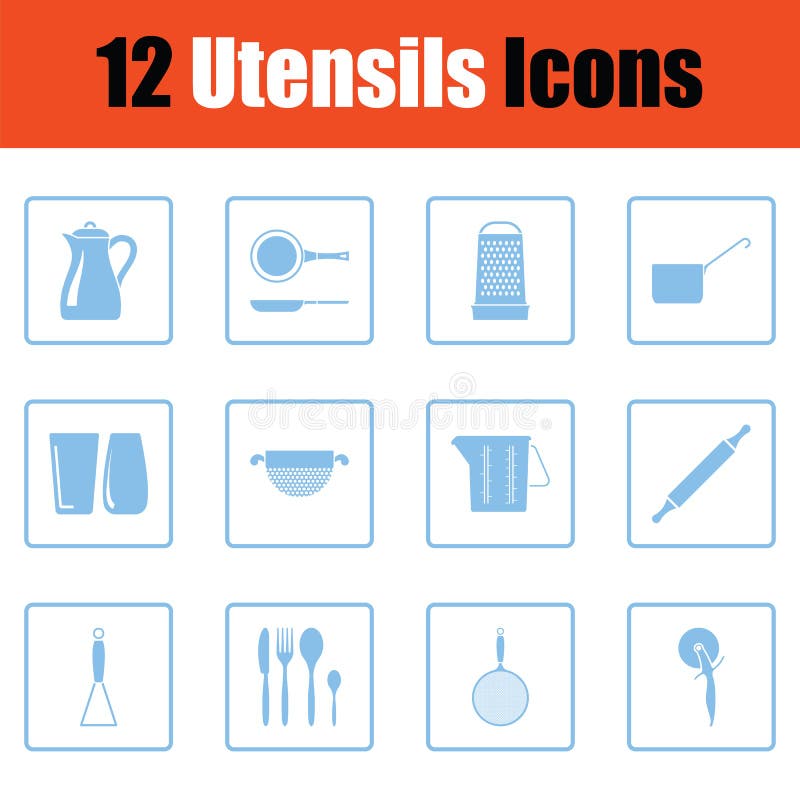 Utensils icon set stock vector. Illustration of measure - 121629069