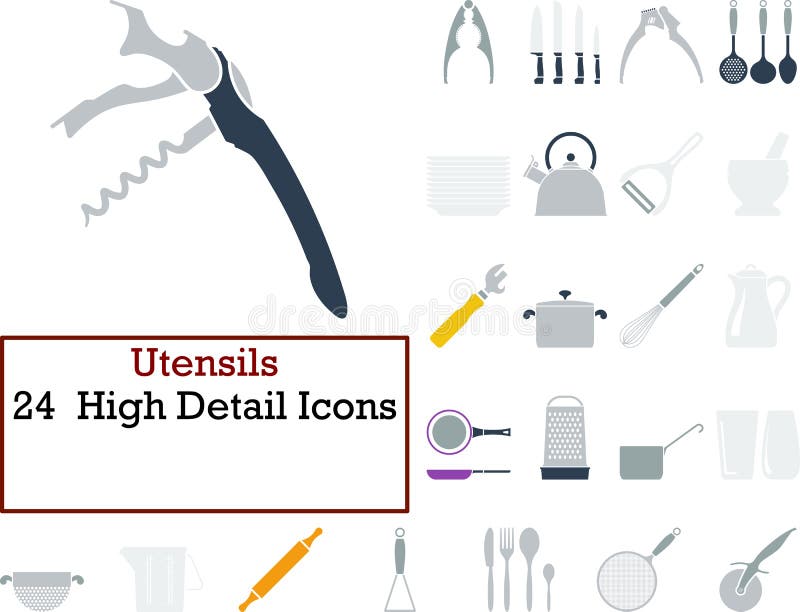 Utensils icon set stock vector. Illustration of food - 76458120