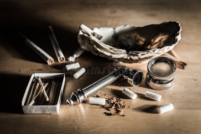 Utensils for Smoking Marijuana - Risk of Addiction Stock Image - Image ...