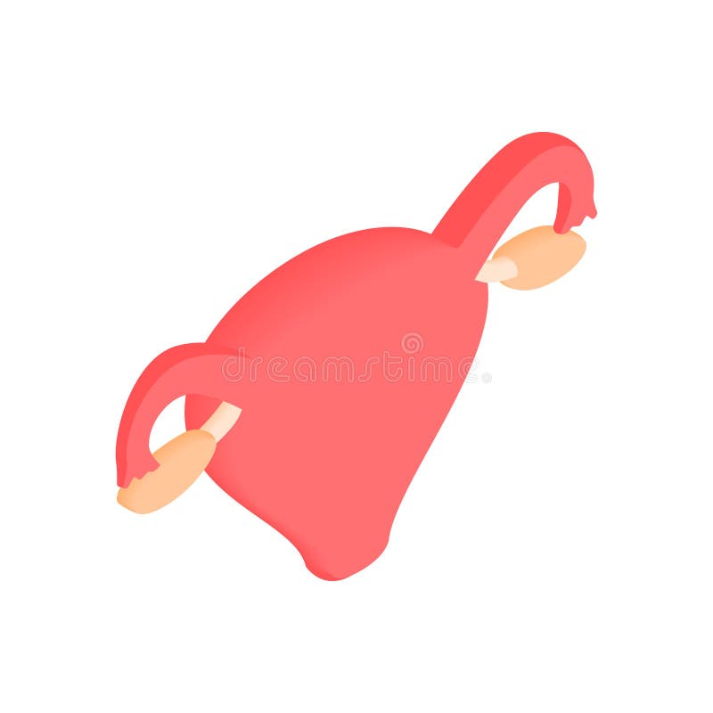 Uterus and Ovaries Isometric 3d Icon Stock Illustration - Illustration ...