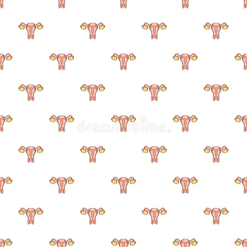 Uterus and Ovaries Pattern, Cartoon Style Stock Vector - Illustration ...