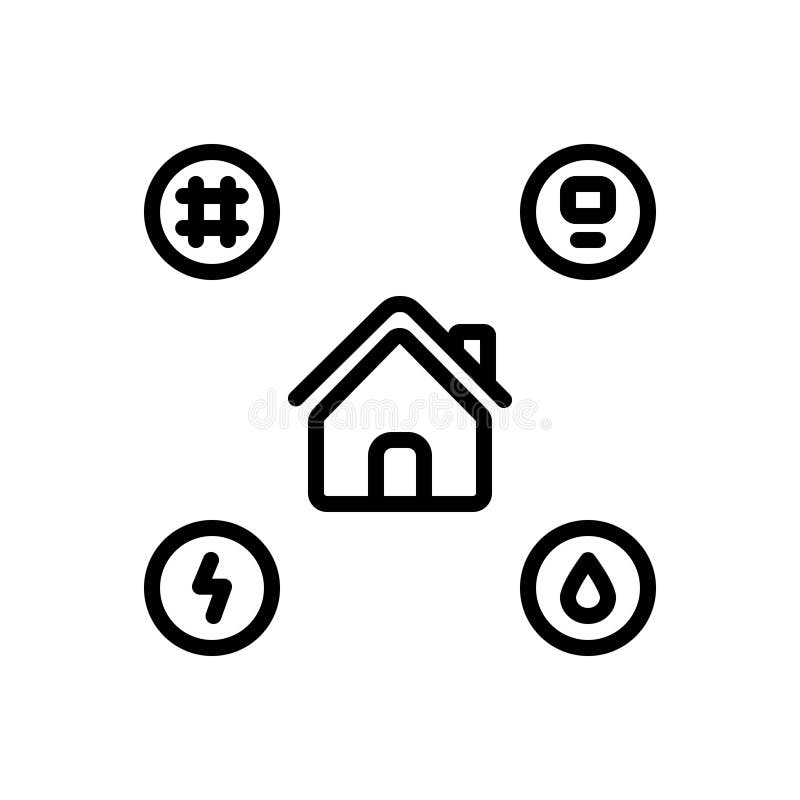 Black Line Icon for Utilities, Essential and Necessary Stock Vector ...