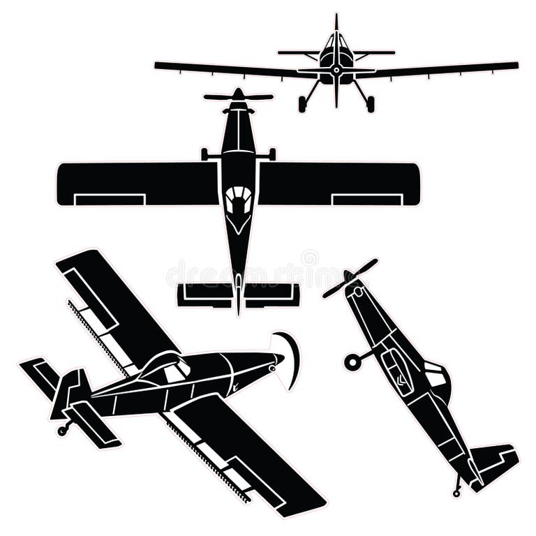 Utility Airplane Vector Set Stock Vector - Illustration of projects ...