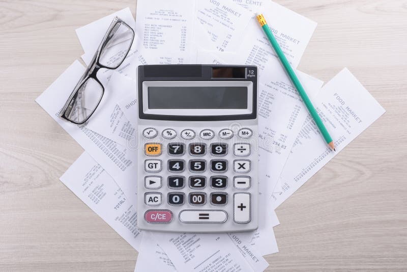 Utility Bill and Calculator with Pencil.Financial Data Analyzing ...