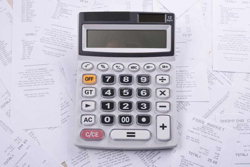 Utility Bill and Calculator with Pencil.Financial Data Analyzing ...