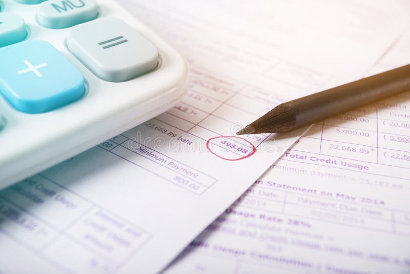 Utility Bill with Calculator and Pencil Stock Photo - Image of cable ...