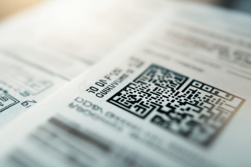 Utility Bill with QR Code Showcasing Detailed Texture and Macro ...