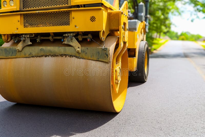 Utility Compactor Machine for Asphalt Work on Roads Stock Image - Image ...