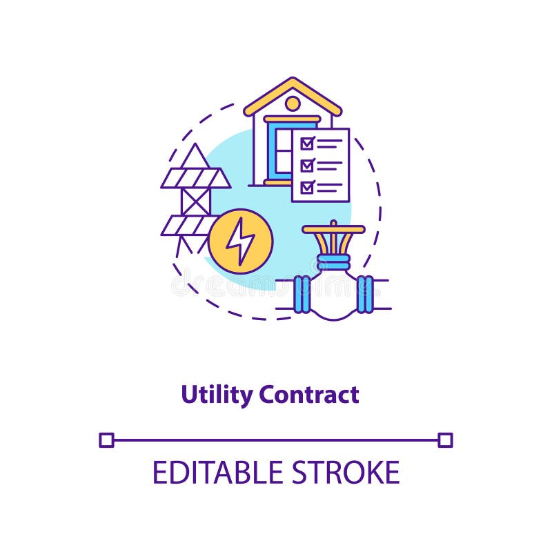 Utility Contract Concept Icon Stock Vector - Illustration of isolated ...