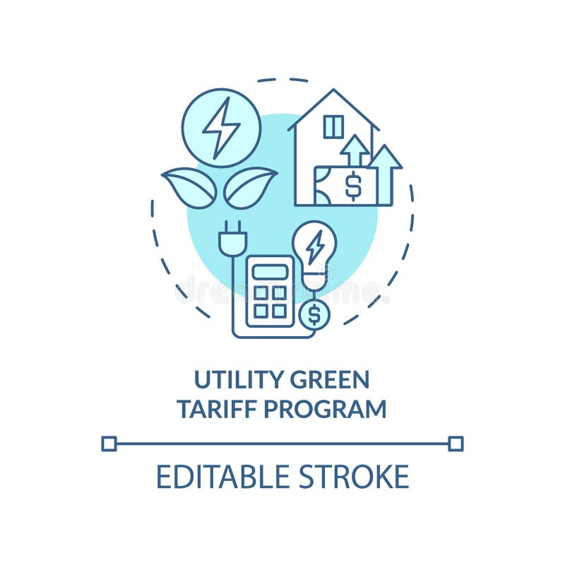 Utility Green Tariff Program Turquoise Concept Icon Stock Vector ...