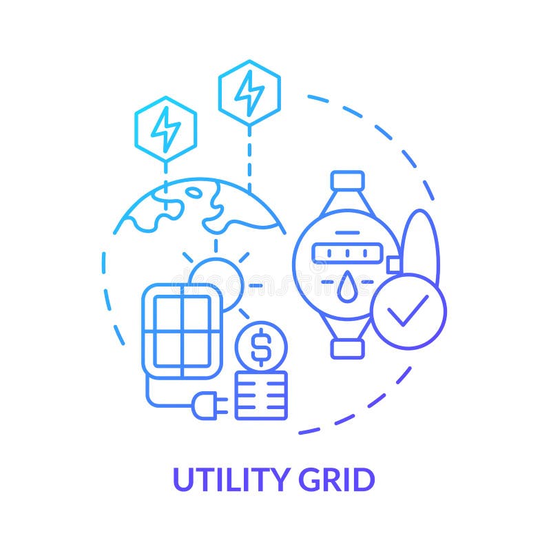 Utility Grid Blue Gradient Concept Icon Stock Vector - Illustration of ...