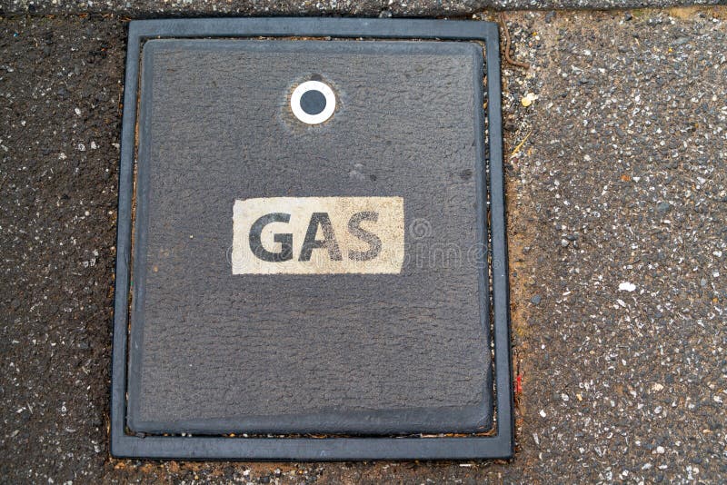 Square Utility Warning Sign Used To Identify and Mark Underground Gas ...