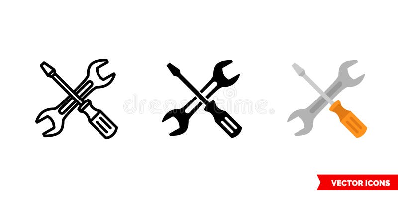Utility Icon of 3 Types Color, Black and White, Outline. Isolated ...
