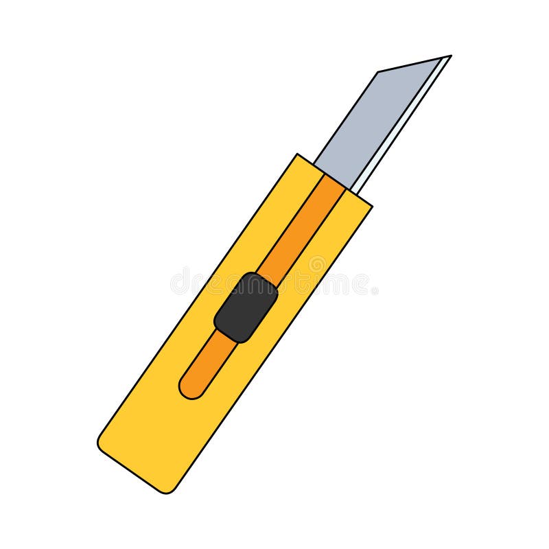 Utility Knife Silhouette. Black and White Icon Design Element on ...