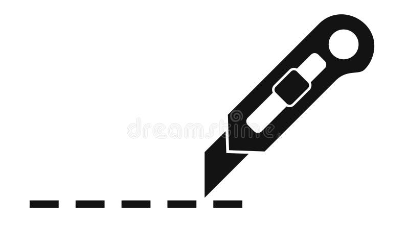 Utility Knife and Cut Line Vector Icon Stock Vector - Illustration of ...