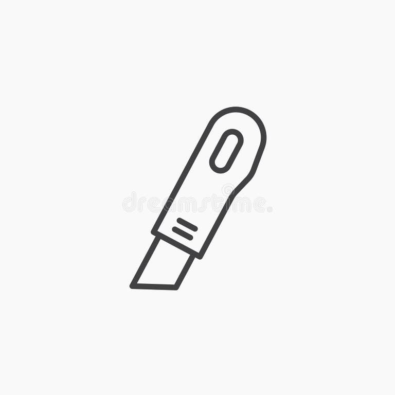 Utility knife icon vector stock vector. Illustration of iron - 348313056
