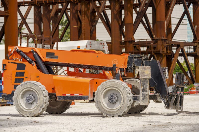 Utility Lifting Machine at Construction Site. All Logos Removed Stock ...