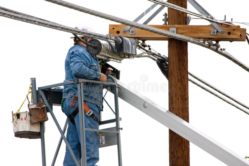 Utility line worker stock photo. Image of line, power - 3740178