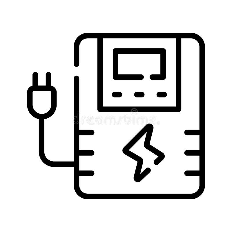 A Utility Outline Icon of Electric Usage Meter Stock Illustration ...