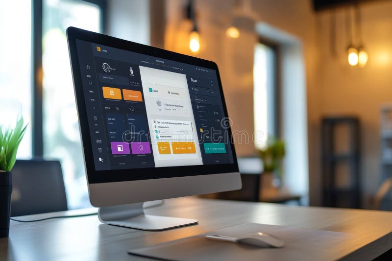 Utility Payment System Interface Displayed on a Modern Desk Setup with ...
