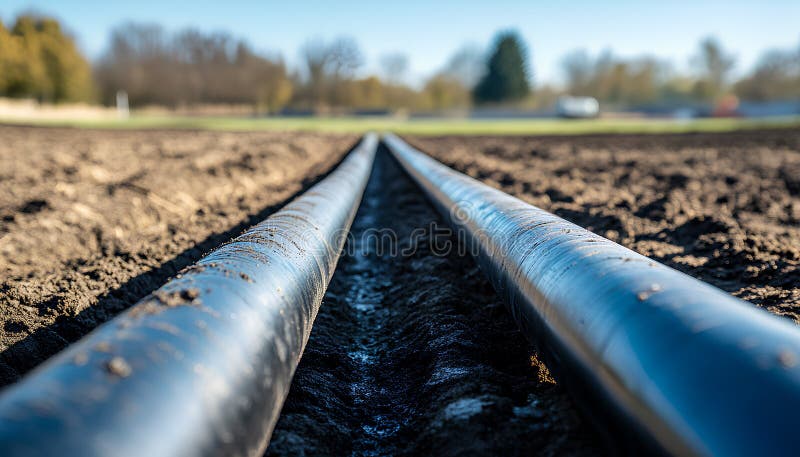 Utility Pipes are Being Laid in a New Suburban Development for Home ...