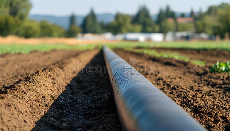 Utility Pipes are Being Laid in a New Suburban Development for Home ...